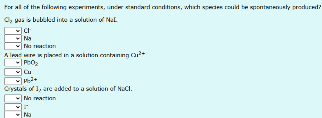 Solved For all of ﻿the following experiments, under standard | Chegg.com