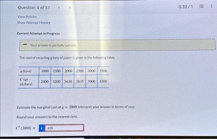 Solved View Policies Show Attempt History Current Attempt in | Chegg.com