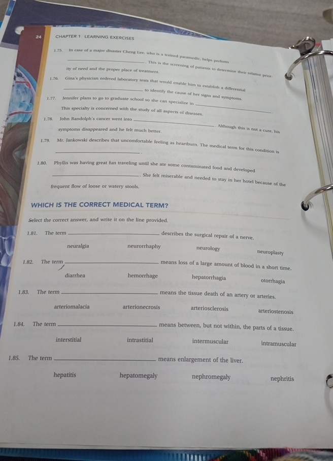 Solved 24CHAPTER 1 ﻿LEARNING EXERCISES1.75. ﻿In case of a | Chegg.com