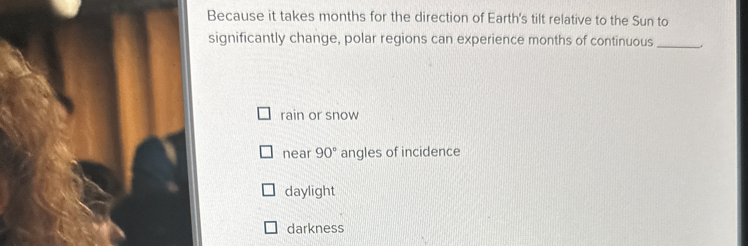 Solved Because it takes months for the direction of Earth's | Chegg.com