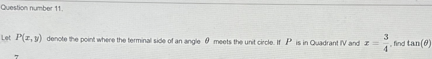 Solved Question number 11.Let P(x,y) ﻿denote the point where | Chegg.com