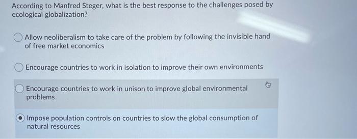 Solved According to Manfred Steger, what is the best | Chegg.com