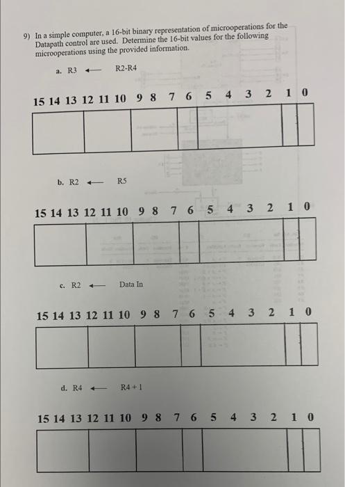 Solved 9) In a simple computer, a 16-bit binary | Chegg.com