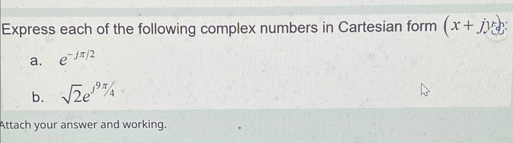 Solved Express each of the following complex numbers in | Chegg.com