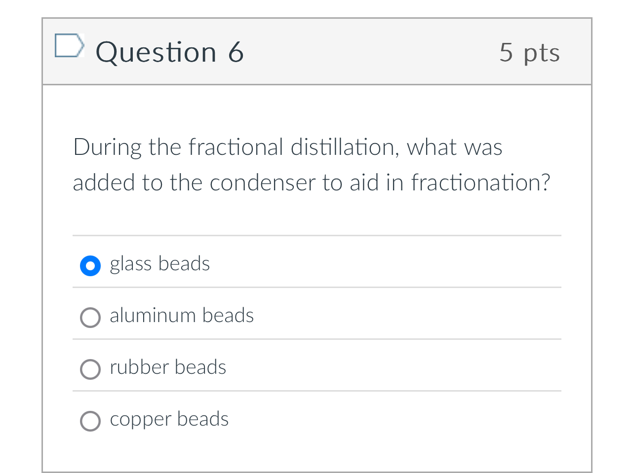 Solved Question 6During the fractional distillation, what | Chegg.com