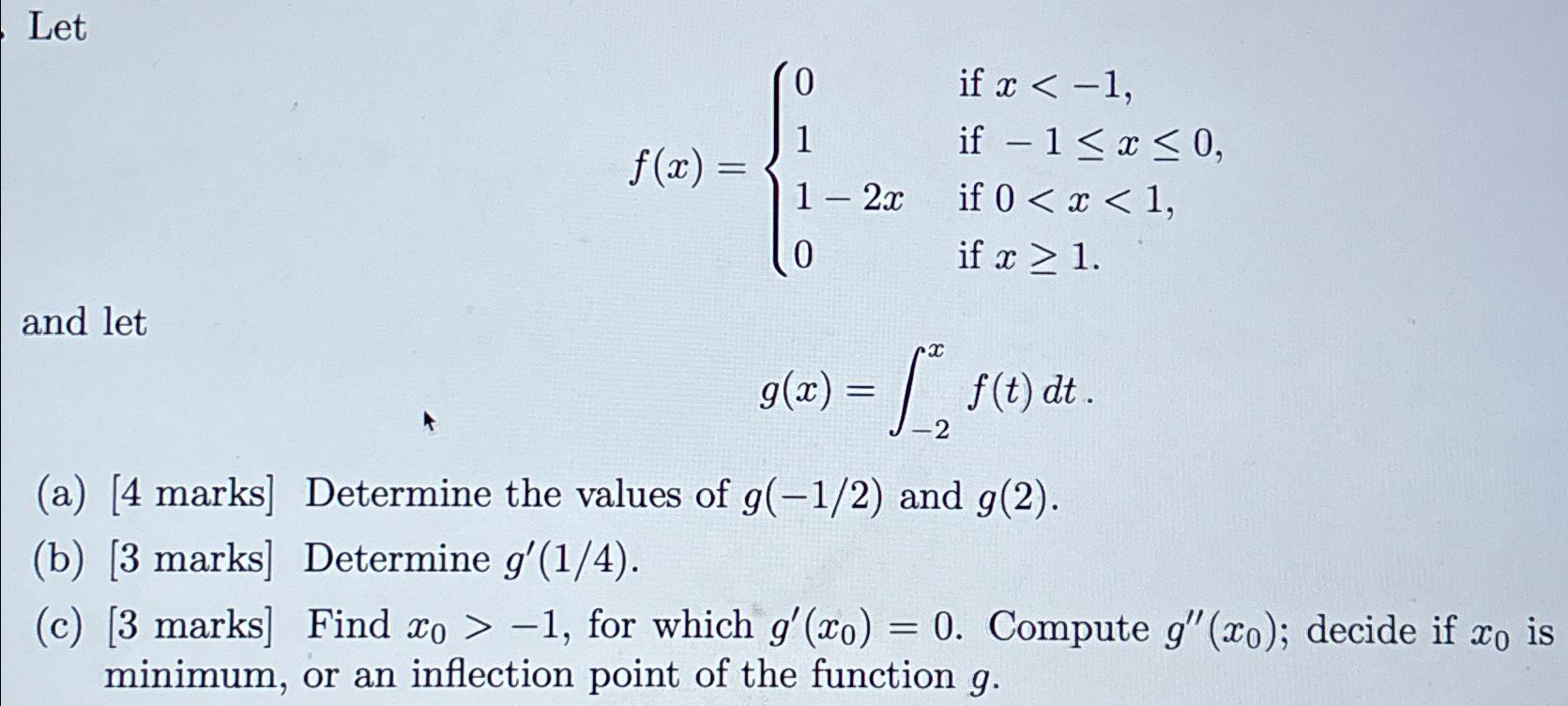 Solved Letf(x)={0 if x