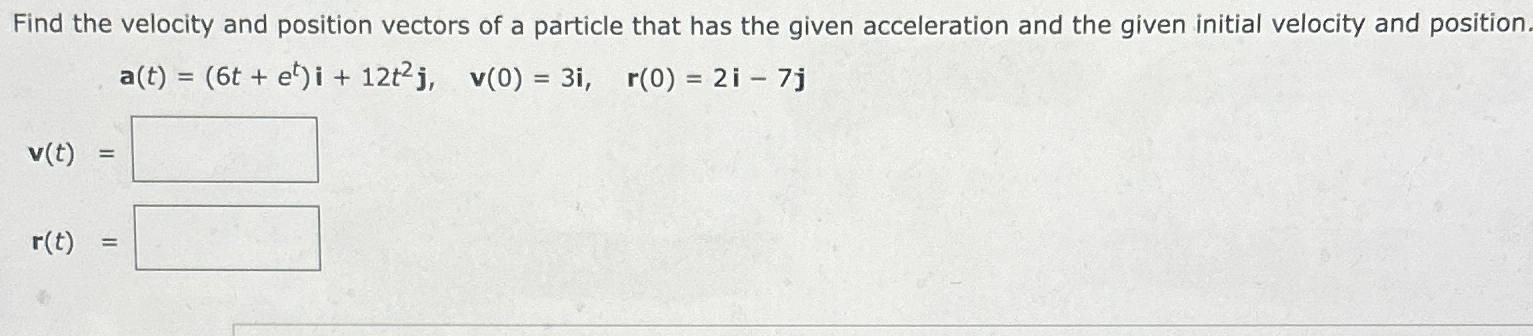Solved Find the velocity and position vectors of a particle | Chegg.com
