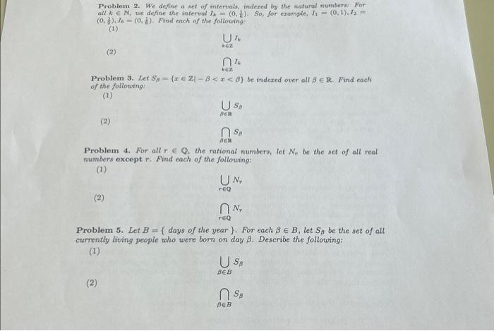 Solved Definition 2. If we have a collection A={Aβ}β∈B, we | Chegg.com