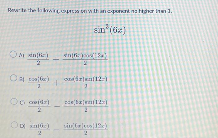 Rewrite the following expression with an exponent no | Chegg.com