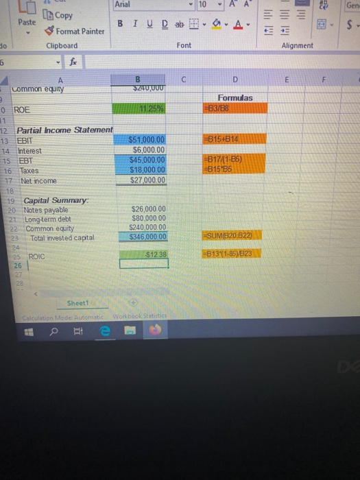 Solved Excel Online Structured Activity: ROE and ROIC Baker | Chegg.com