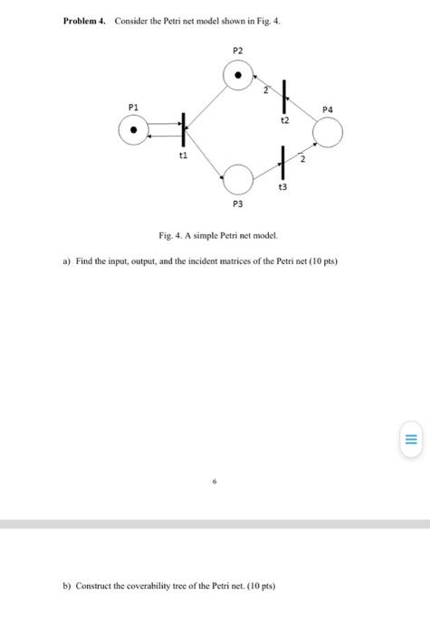 Problem 4. Consider the Petri net model shown in Fig. | Chegg.com