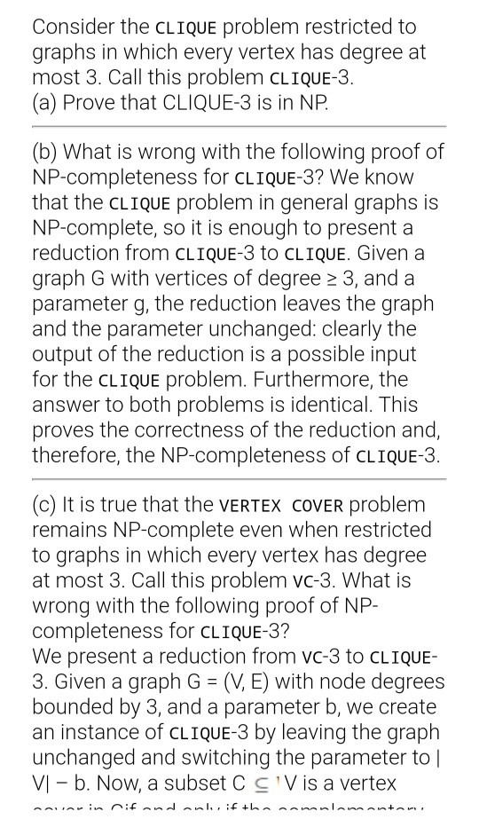 Solved Consider the CLIQUE problem restricted to graphs in | Chegg.com