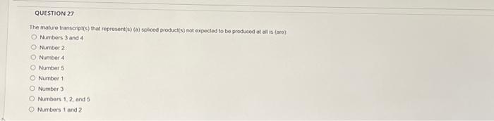 Solved The mature transcript(s) that represent(s) (a) | Chegg.com