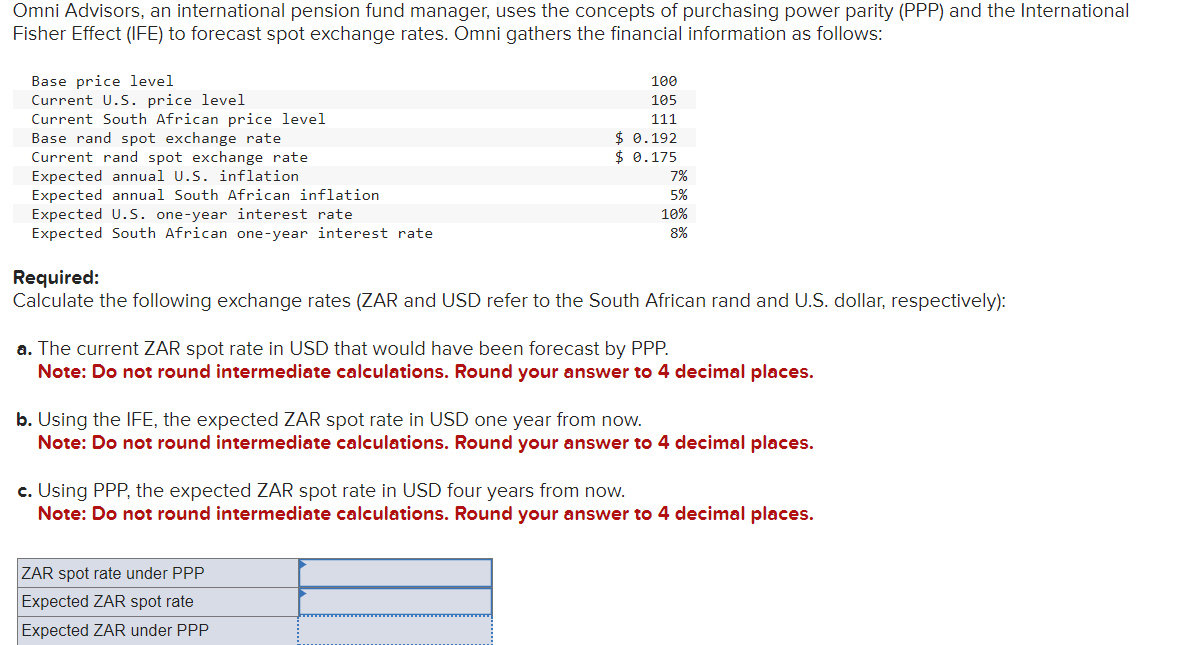 Solved Required:Calculate the following exchange rates (ZAR | Chegg.com Solved Required:Calculate the following exchange rates (ZAR | Chegg.com