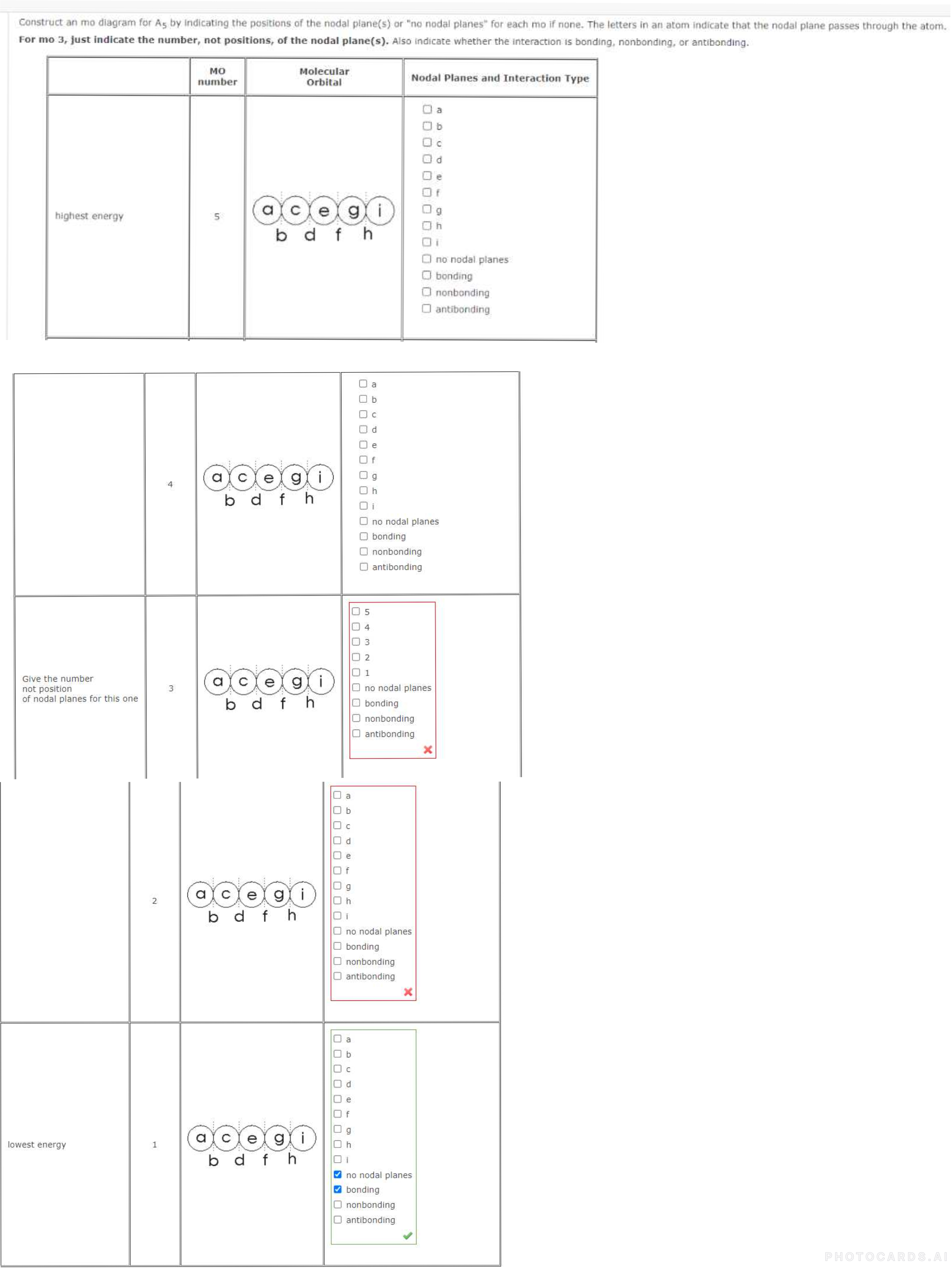 Construct an mo diagram for A5 ﻿by indicating the | Chegg.com