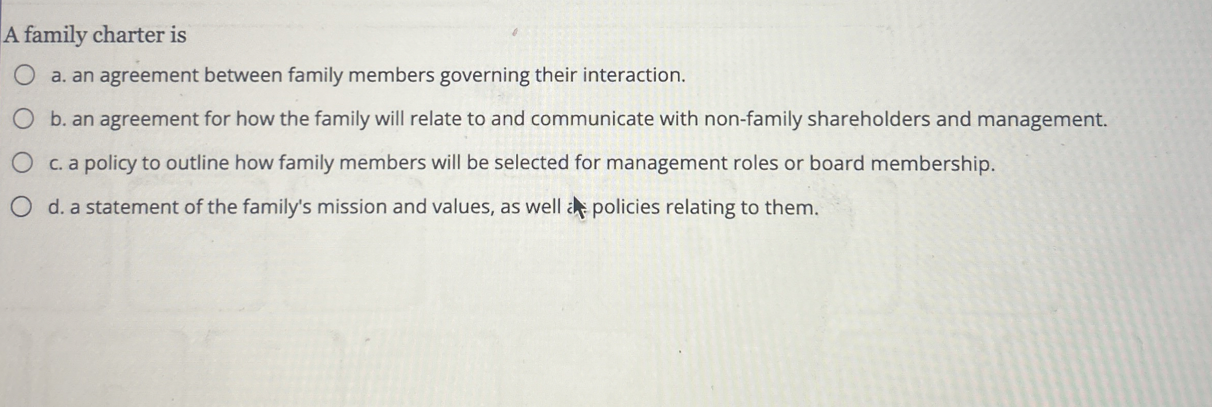 Solved A family charter isa. ﻿an agreement between family | Chegg.com