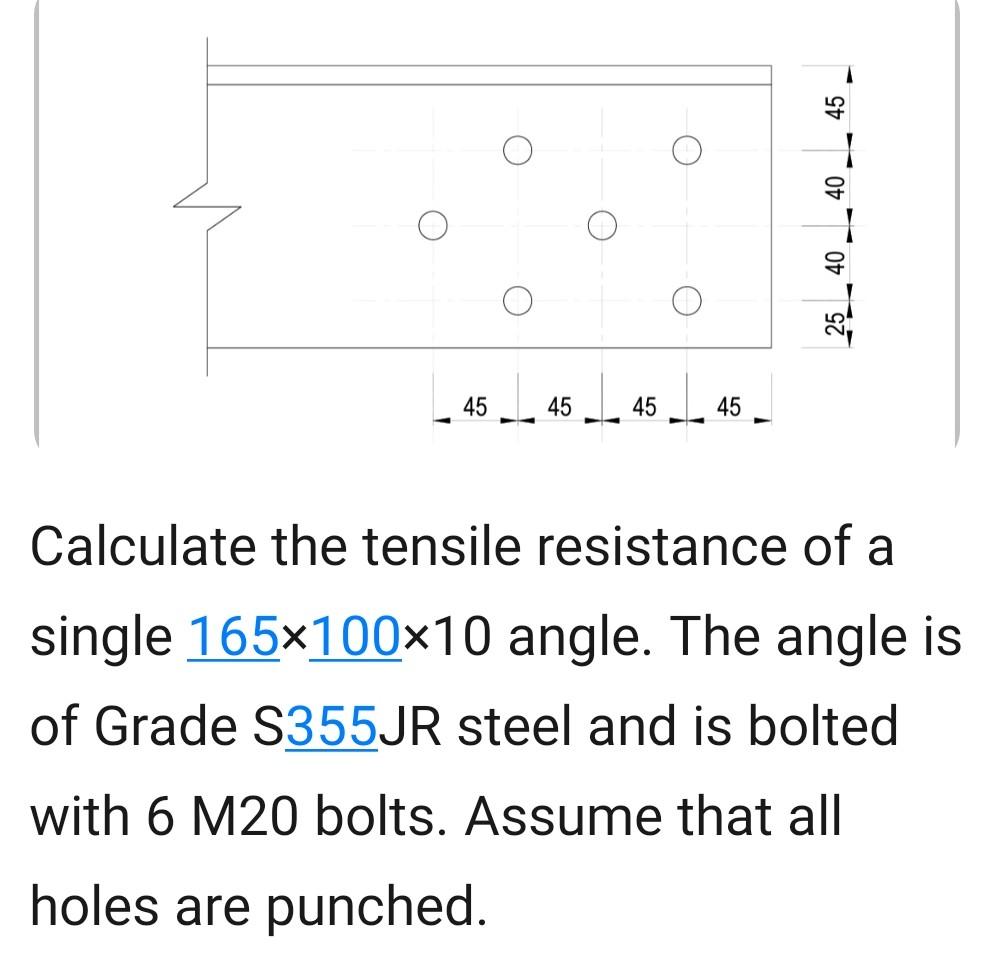 Solved 45 O O _25_40_40 45 45 45 45 Calculate the tensile | Chegg.com