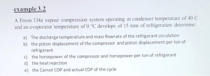 Solved A Freon 134 a vapour compression system operating at | Chegg.com
