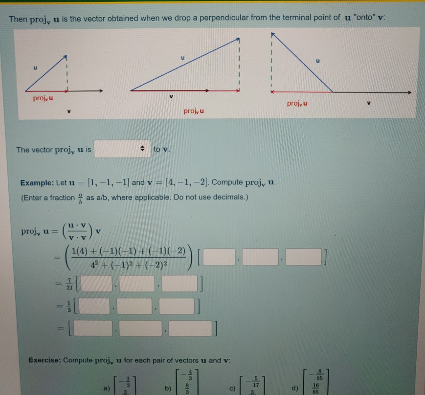 Solved Orthogonal Projections Given a vector u, we often | Chegg.com