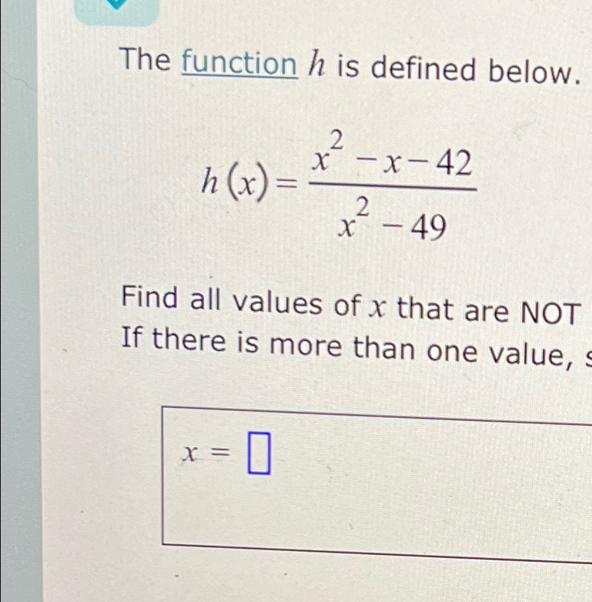 Solved The function h ﻿is defined | Chegg.com