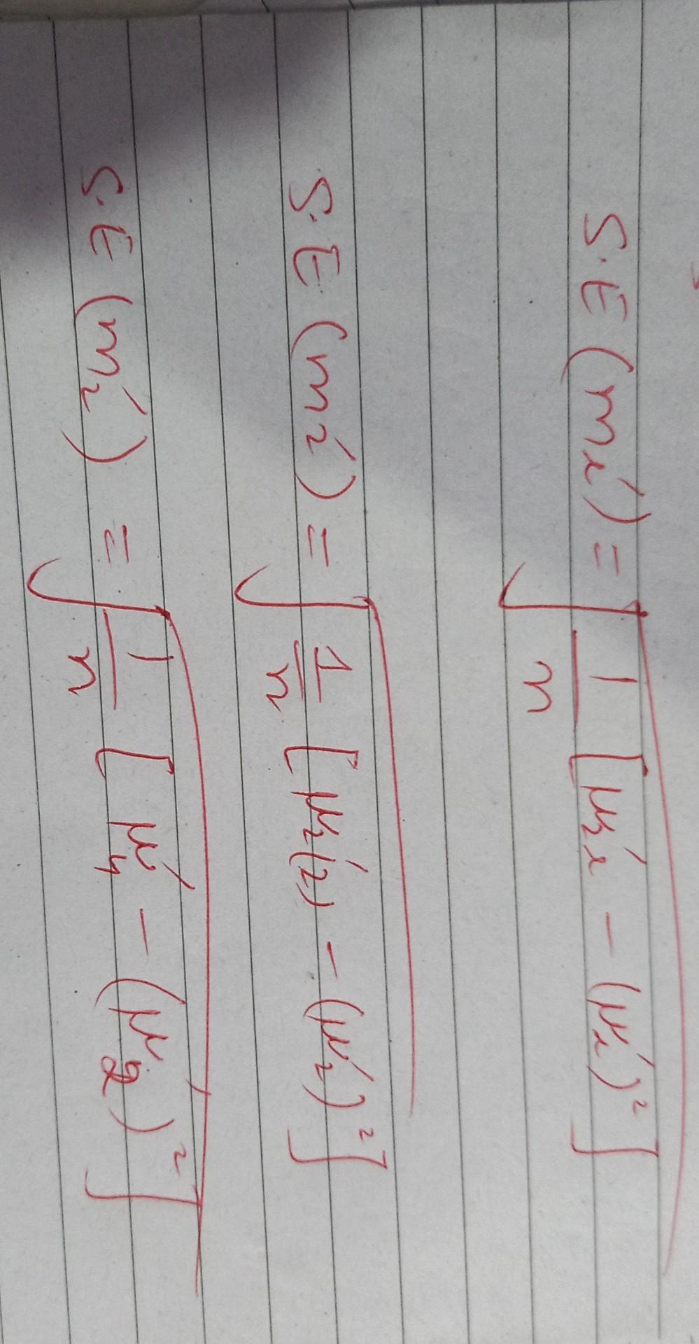 Solved I want the solution of standard error of m2' | Chegg.com