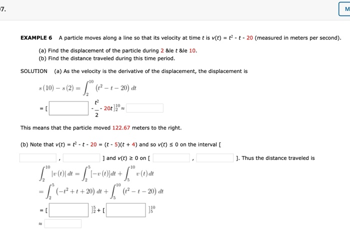 Solved EXAMPLE 6 A particle moves along a line so that its | Chegg.com