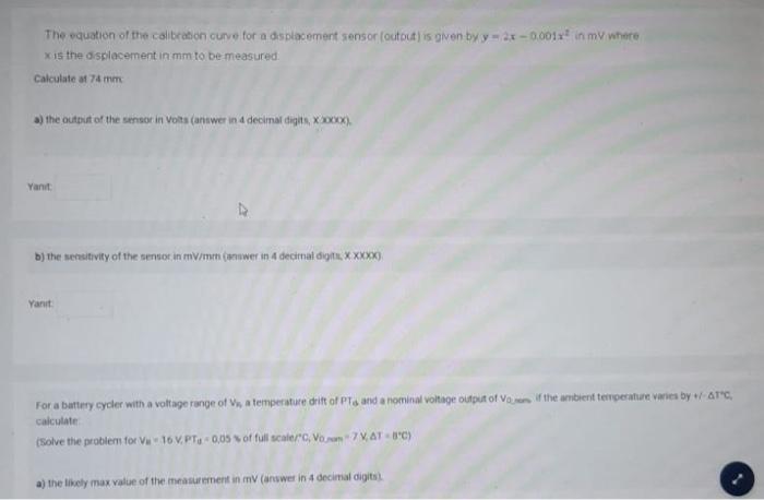 Solved The equation of the calibration curve for a | Chegg.com