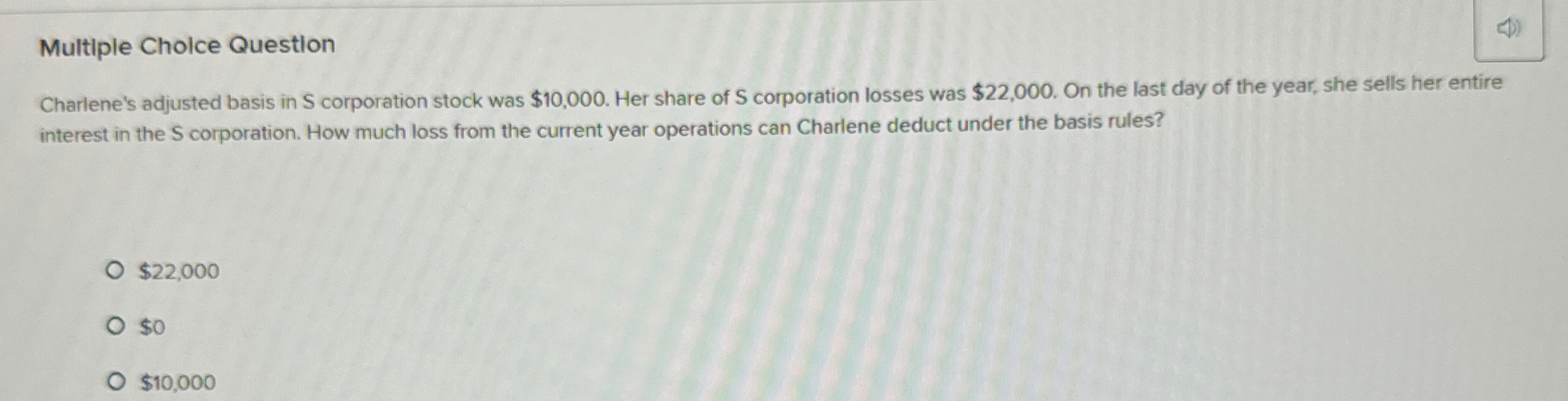 Solved Multiple Cholce QuestionCharlene's adjusted basis in | Chegg.com