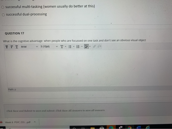 Solved O successful multi-tasking (women usually do better | Chegg.com
