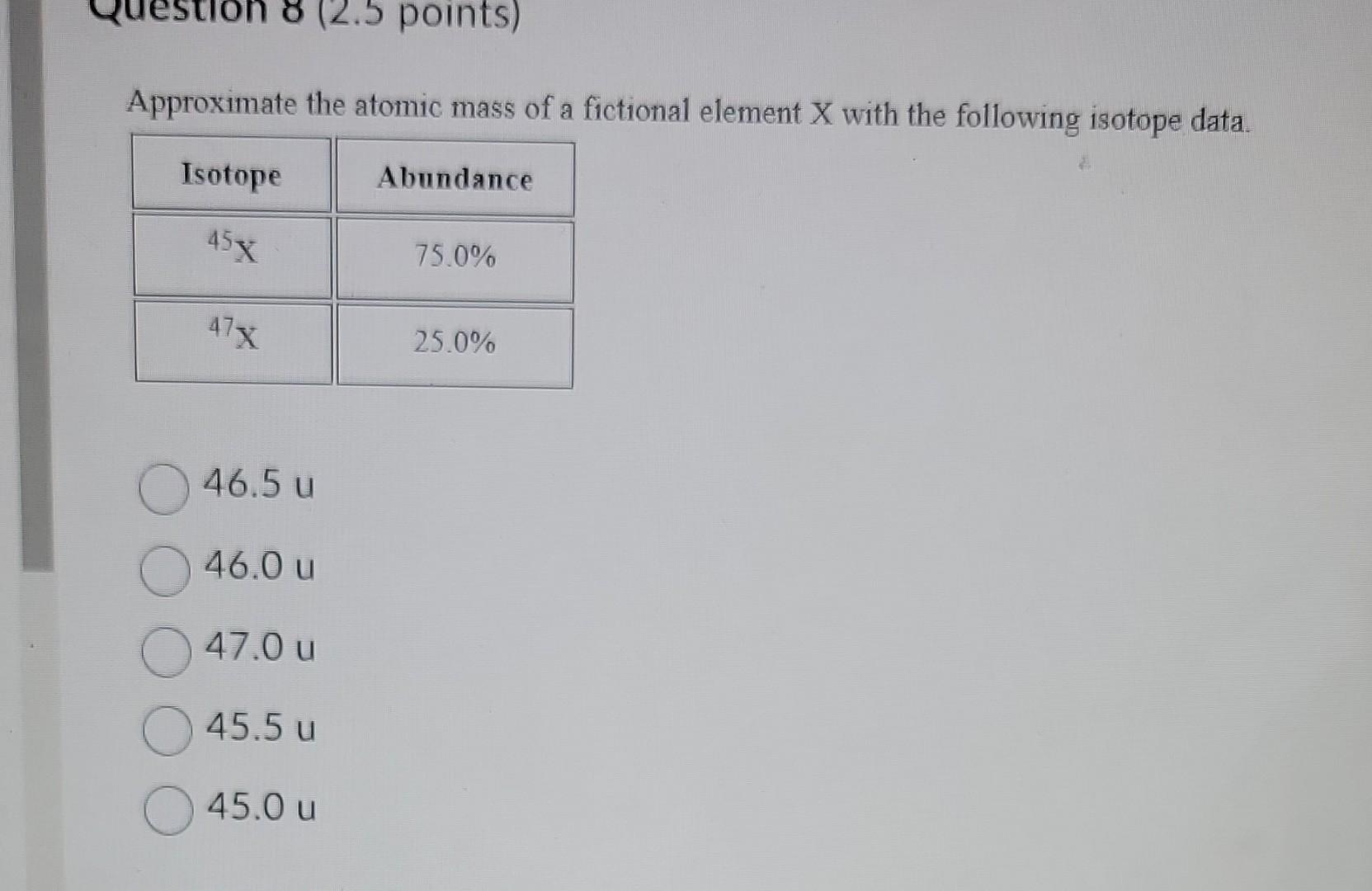Solved Approximate the atomic mass of a fictional element X | Chegg.com