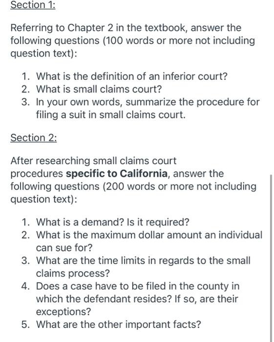 Solved Section 1: Referring to Chapter 2 in the textbook, | Chegg.com