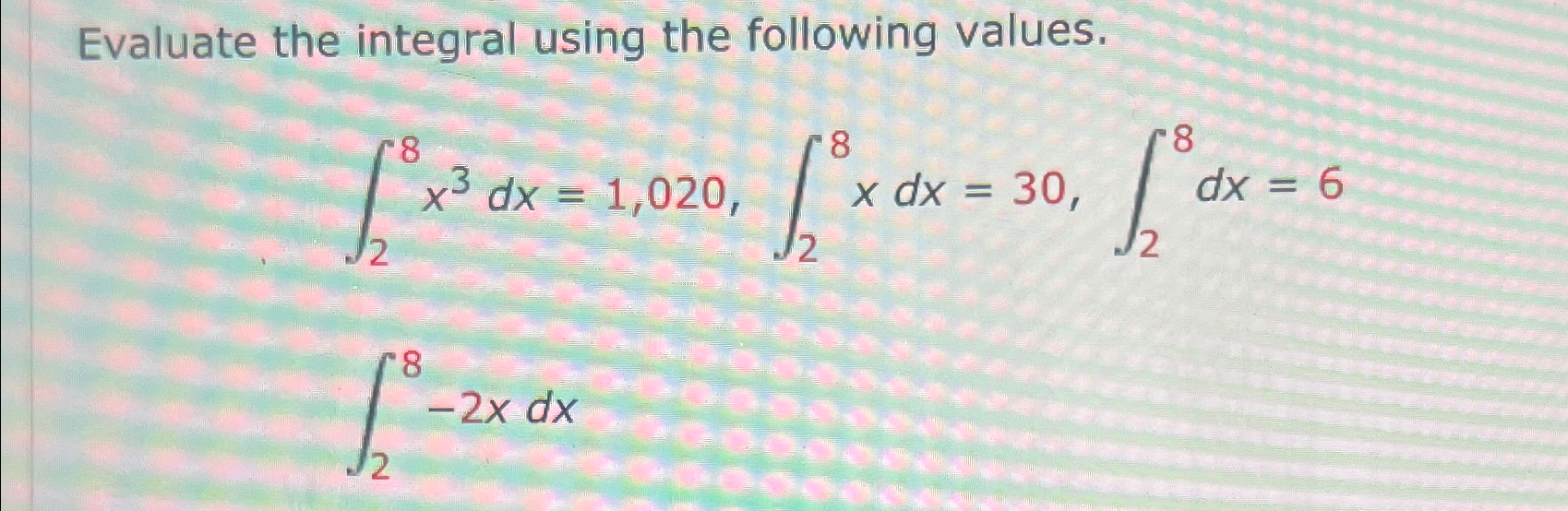 Solved Evaluate the integral using the following | Chegg.com