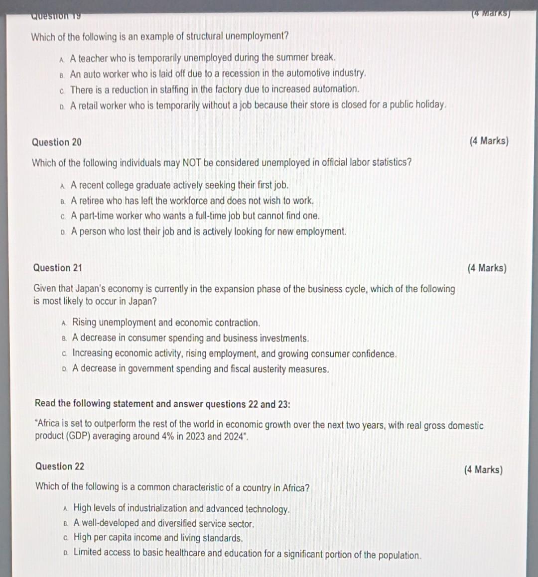 Solved Which of the following is an example of structural | Chegg.com