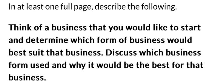 Solved In at least one full page, describe the following. | Chegg.com
