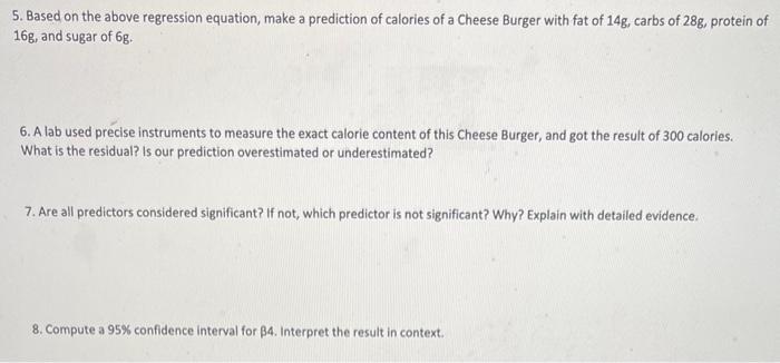 Solved 5. Based on the above regression equation, make a | Chegg.com