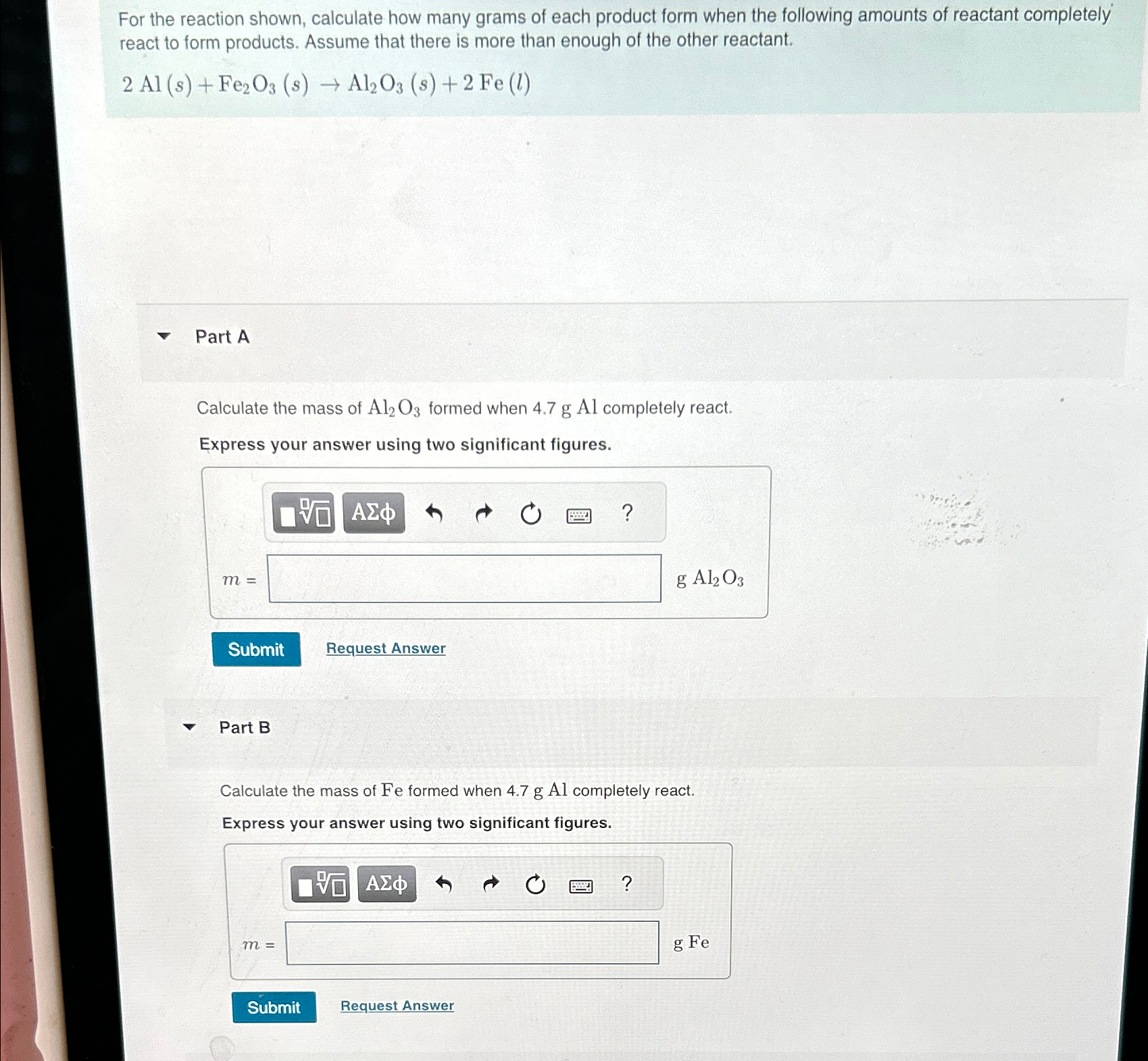Solved For the reaction shown, calculate how many grams of | Chegg.com