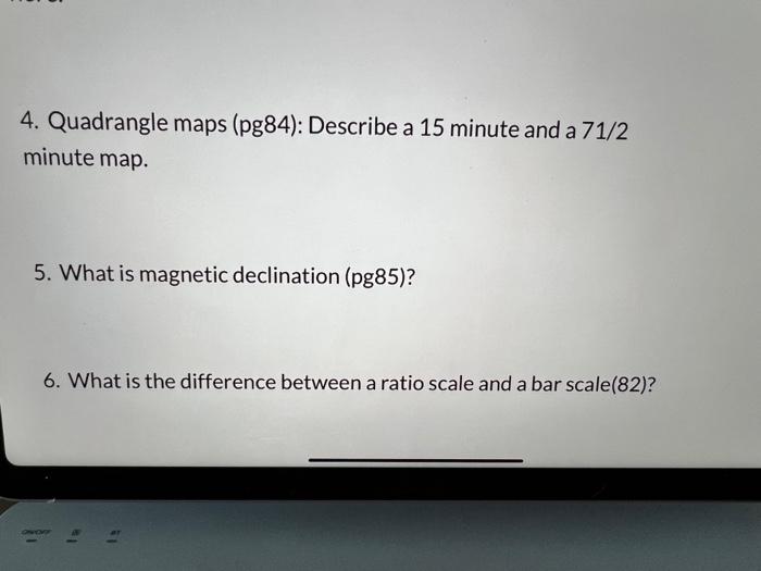 Solved 4. Quadrangle maps (pg84): Describe a 15 minute and a | Chegg.com