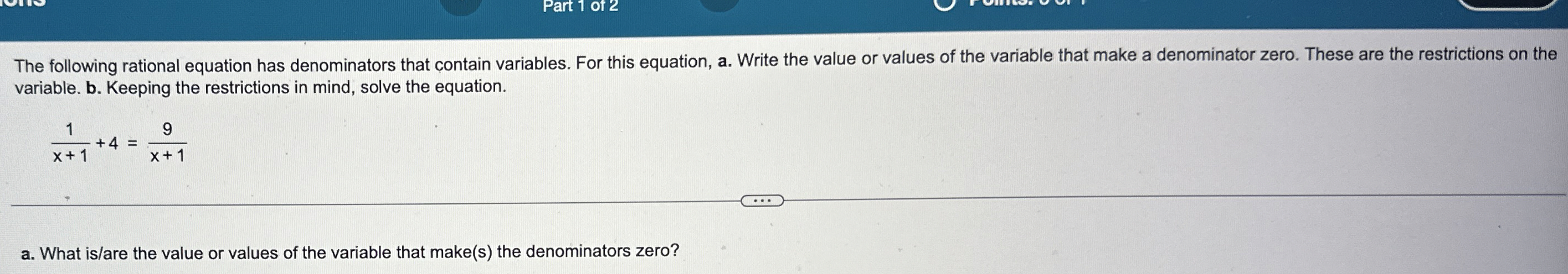 Solved variable. b. ﻿Keeping the restrictions in mind, solve | Chegg.com