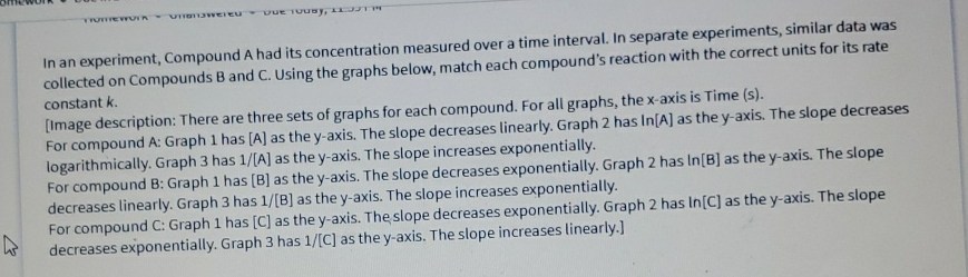 Solved In an experiment, Compound A had its concentration | Chegg.com