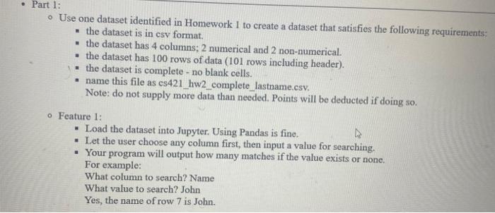 Solved - Use one dataset identified in Homework 1 to create | Chegg.com