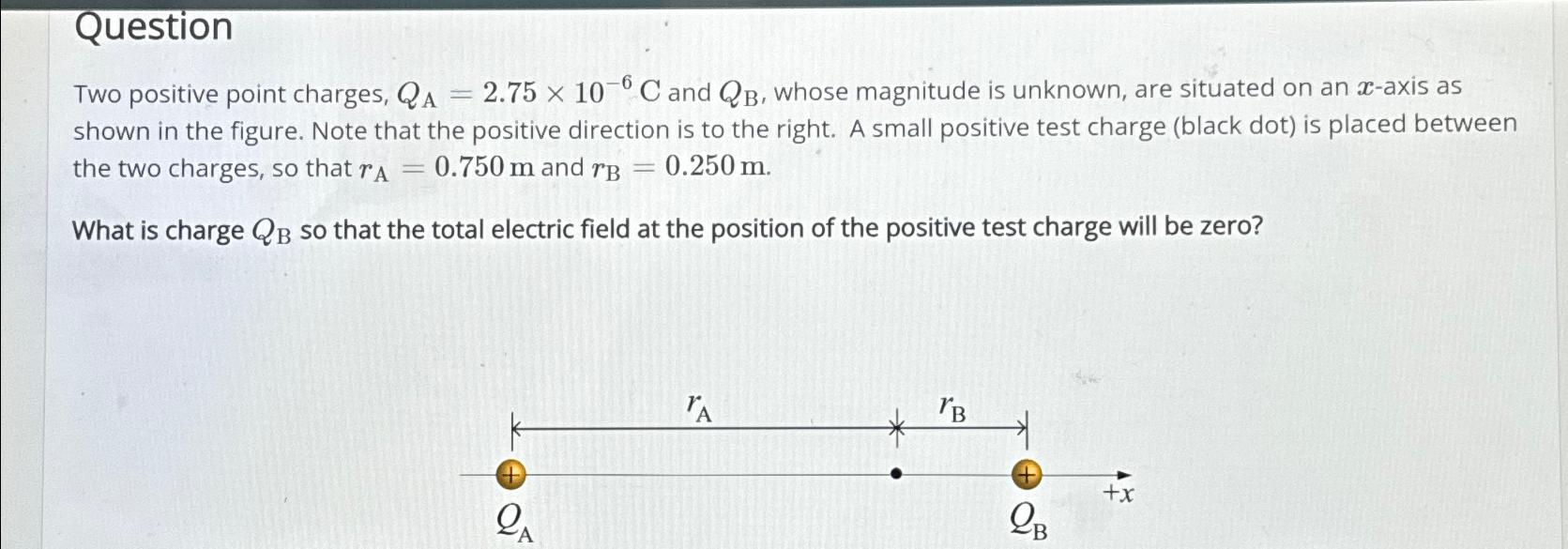 Solved Question\\nTwo positive point charges, | Chegg.com