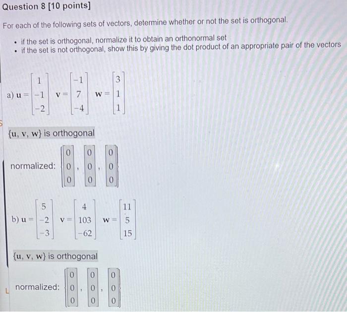 Solved Question 8 [10 points] For each of the following sets | Chegg.com