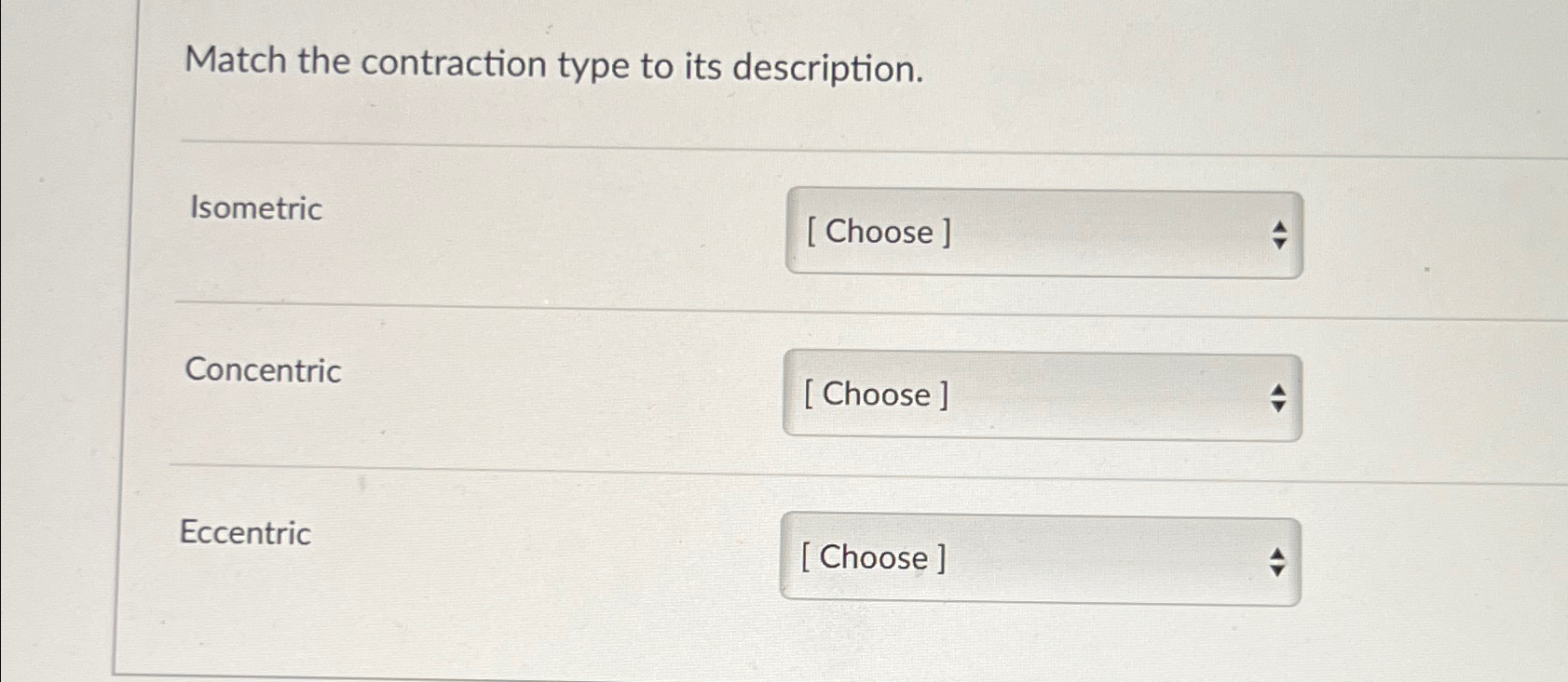 Solved Match the contraction type to its | Chegg.com