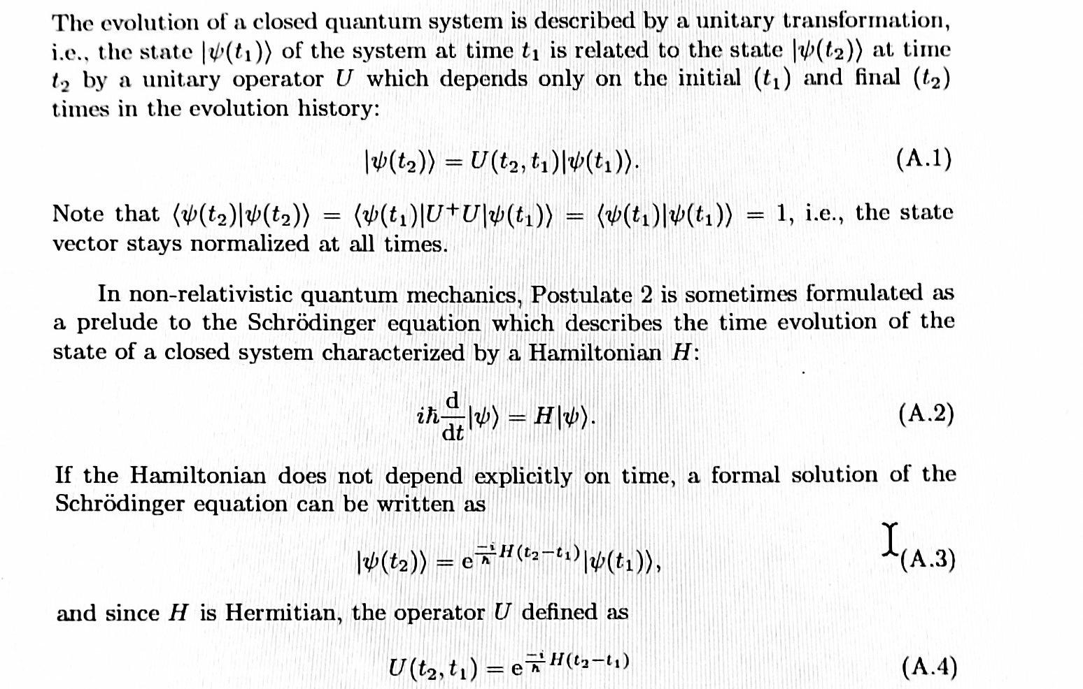 Solved The evolution of a closed quantum system is described | Chegg.com