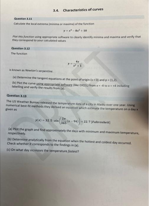 Solved 3.4. Characteristics of curves Question 3.11 | Chegg.com