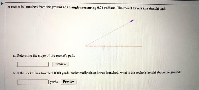 Solved A rocket is launched from the ground at an angle | Chegg.com