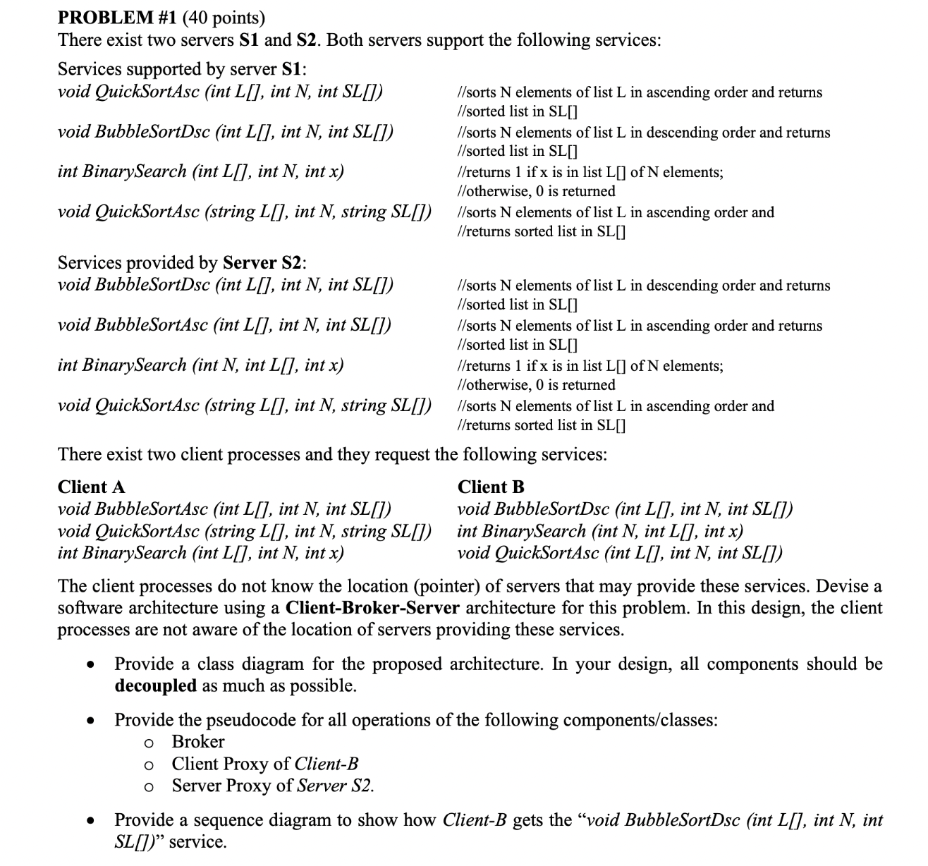 Solved PROBLEM \#1 (40 ﻿points) ﻿There exist two servers | Chegg.com