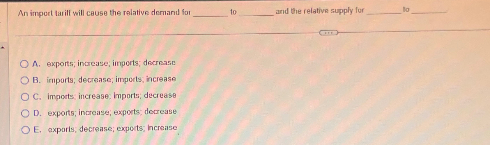 Solved An import tariff will cause the relative demand for | Chegg.com