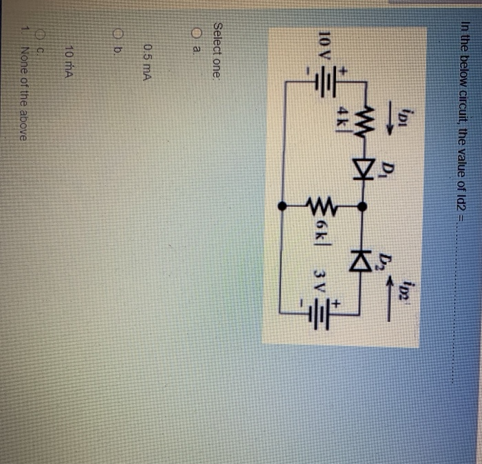 Solved In the below circuit, the value of Id2 =. ipi 102 D | Chegg.com