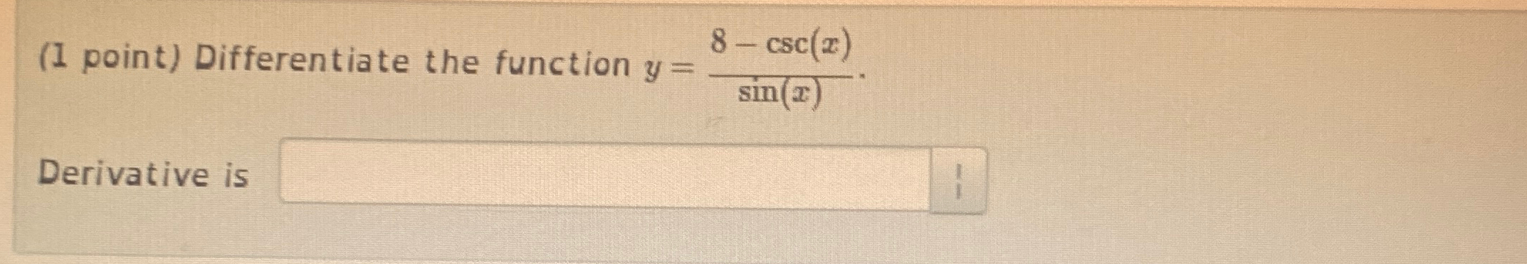 Solved (I point) ﻿Differentiate the function | Chegg.com